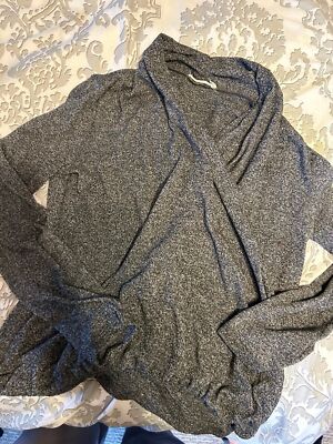 Gray Lush Crossover Wrap Sweater | eBay