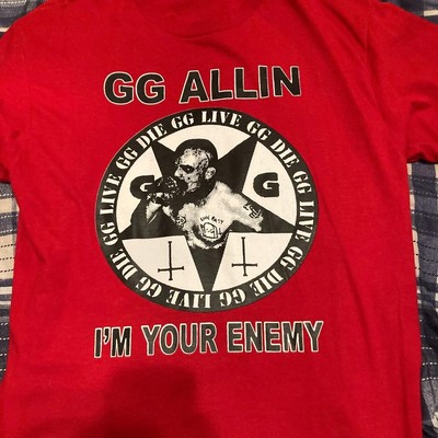 Vintage GG Allin rock band short sleeve classic red color shirt KV29823 ...