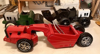 Vintage 1970s Tonka Mini Scraper Earth Mover, mini steamroller, and ...
