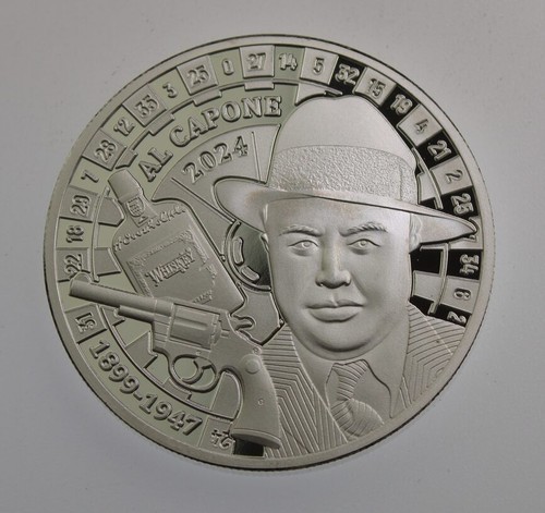2024 Liberia Al Capone 1 oz Prooflike Silver Coin COA & Box | eBay
