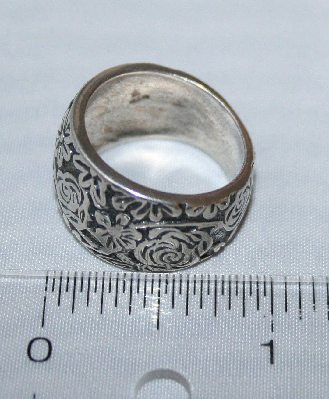 Silpada Sterling Silver Etched Floral Flower Band Rin… - Gem