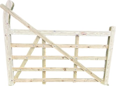 Wooden 5 Bar curved horn gate pair left & right hand hung 1.4m | eBay UK