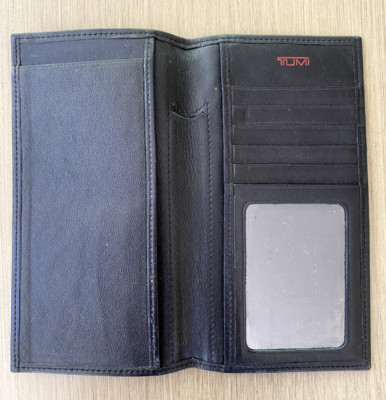 TUMI Breat Pocket / Coat Pocket Wallet - Black Leather - JCL Monogram ...