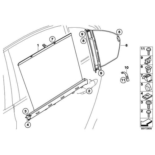 Original BMW 51359122642 - [Super Price] Sun Protection Roller Blind ...