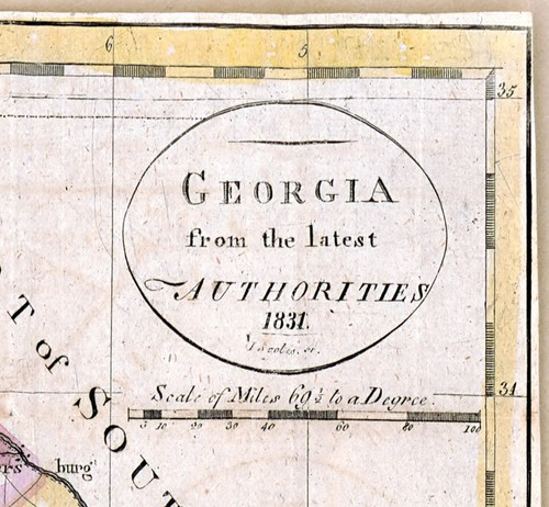 1831 Map of Indian Tribes of Georgia Alabama and Mississippi | eBay
