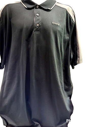 Reebok Golf Polo Shirt Mens XL Black & Gray Short Sleeve Collared Logo ...