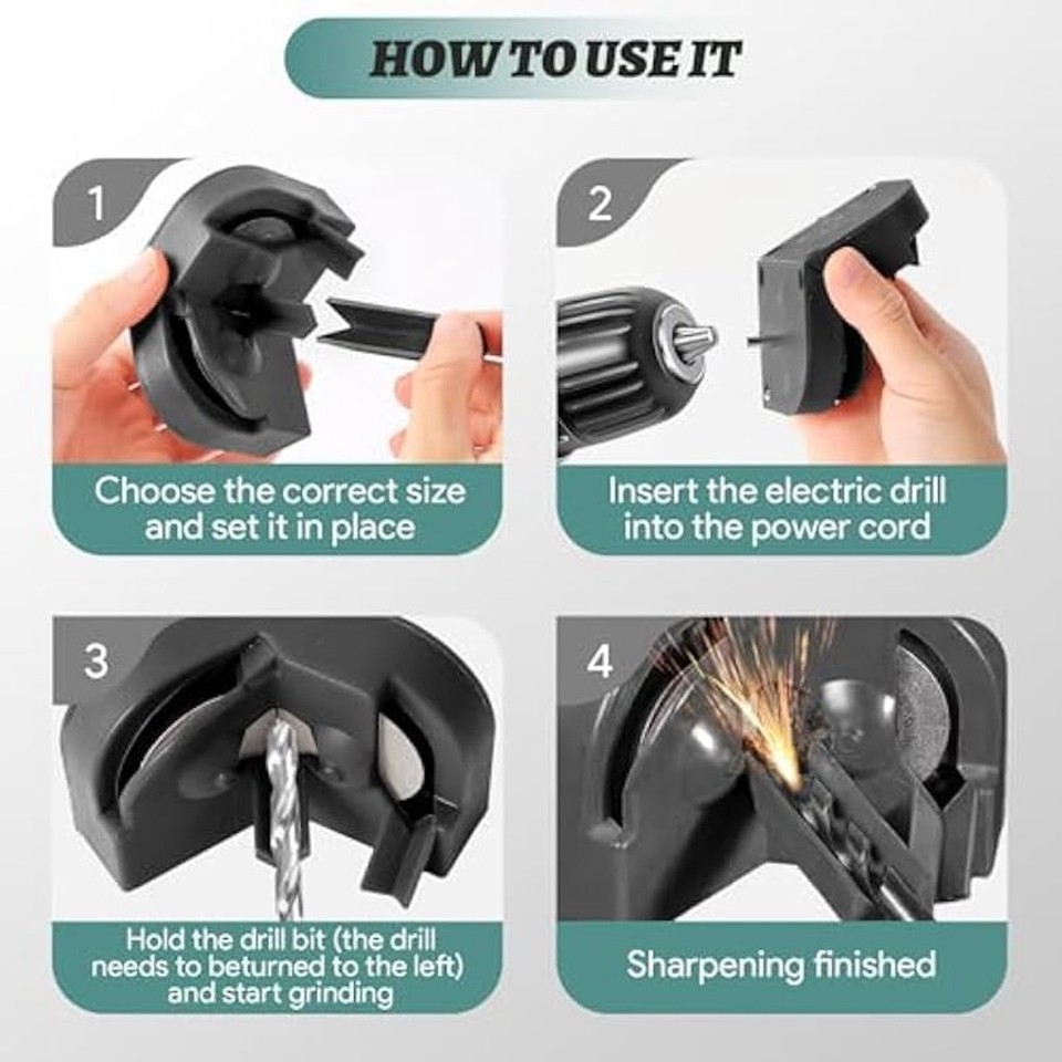 Drill Bit Sharpener,Multipurpose Drill Bit Grinding Sharpener with ...