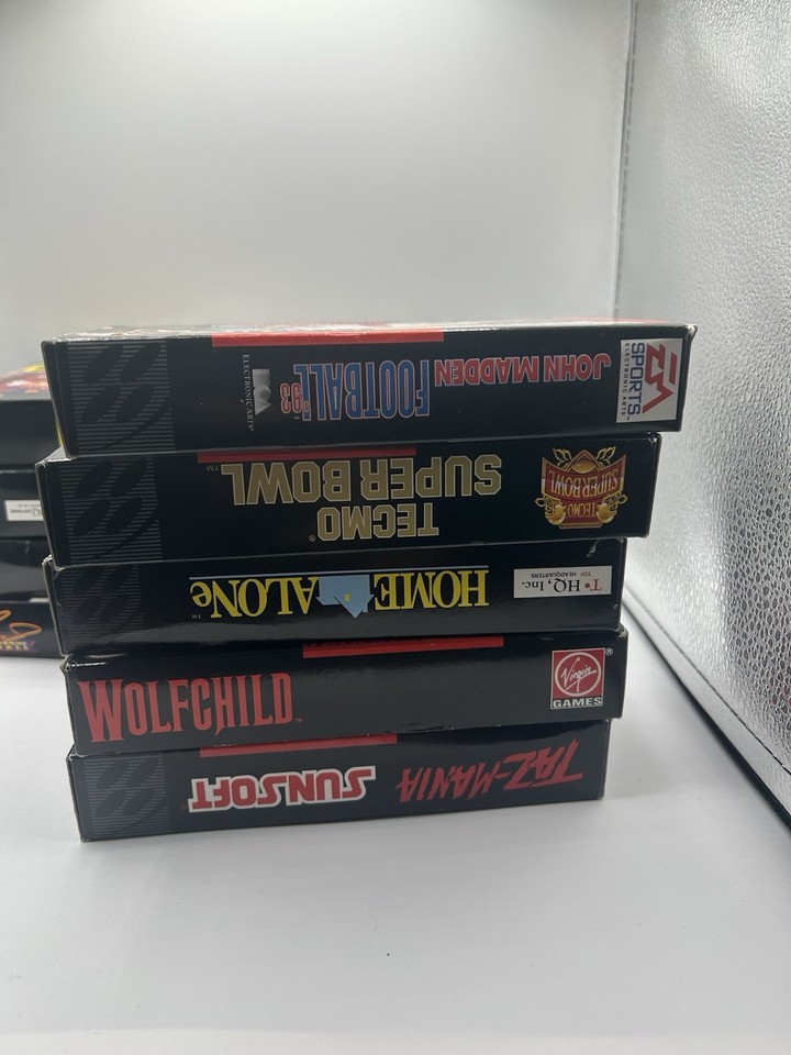 SUPER NINTENDO LOT OF 9 ORIGINAL AUTHENTIC SNES GAME BOXES AND TRAYS ...