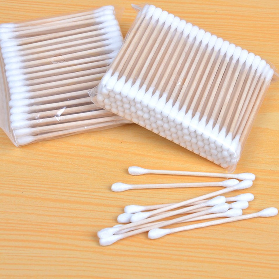 100 Pcs Disposable Cotton Swabs Double Ended For Makeup And Ear ...