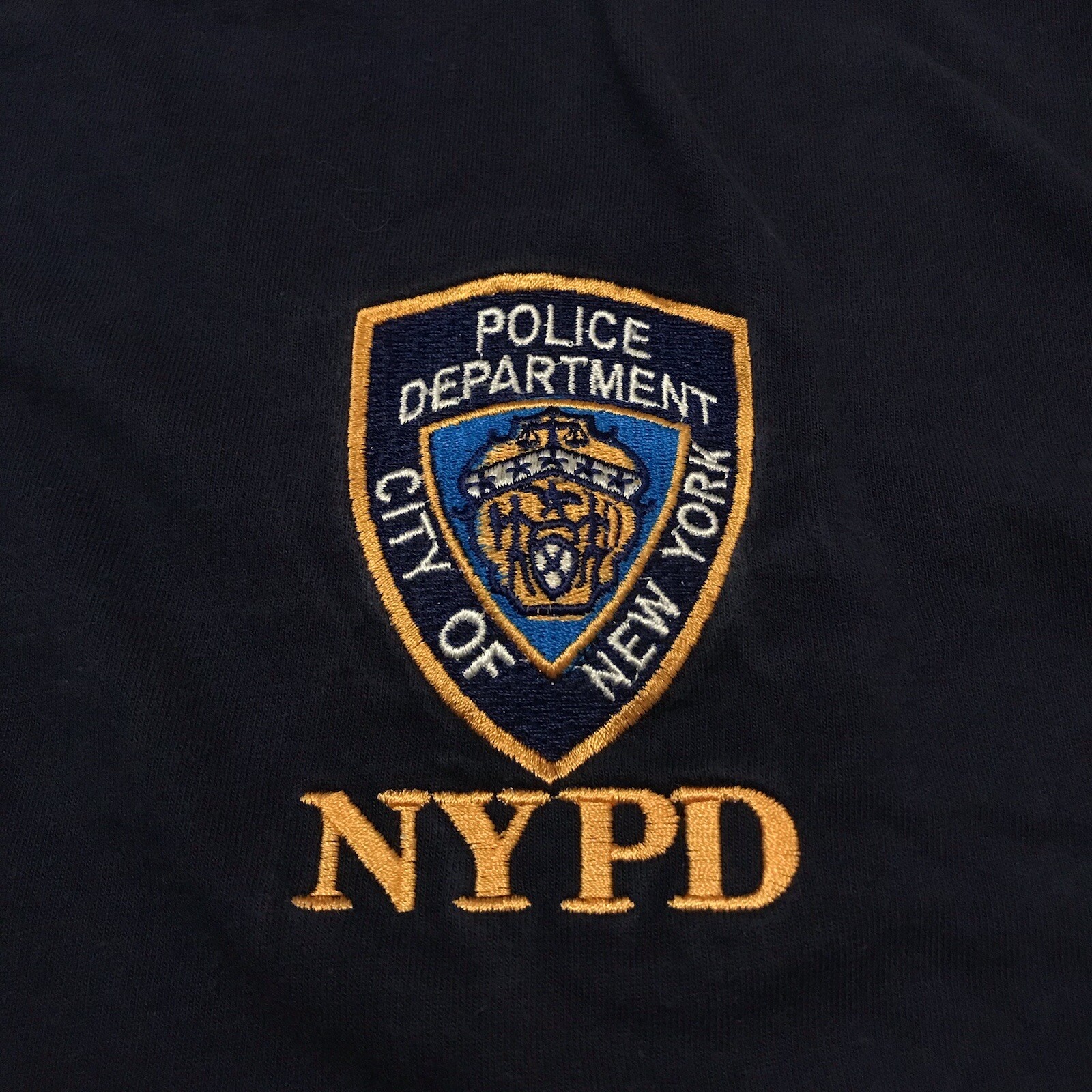 Vintage NYPD Embroidered Logo New York Police Tee Nav… - Gem