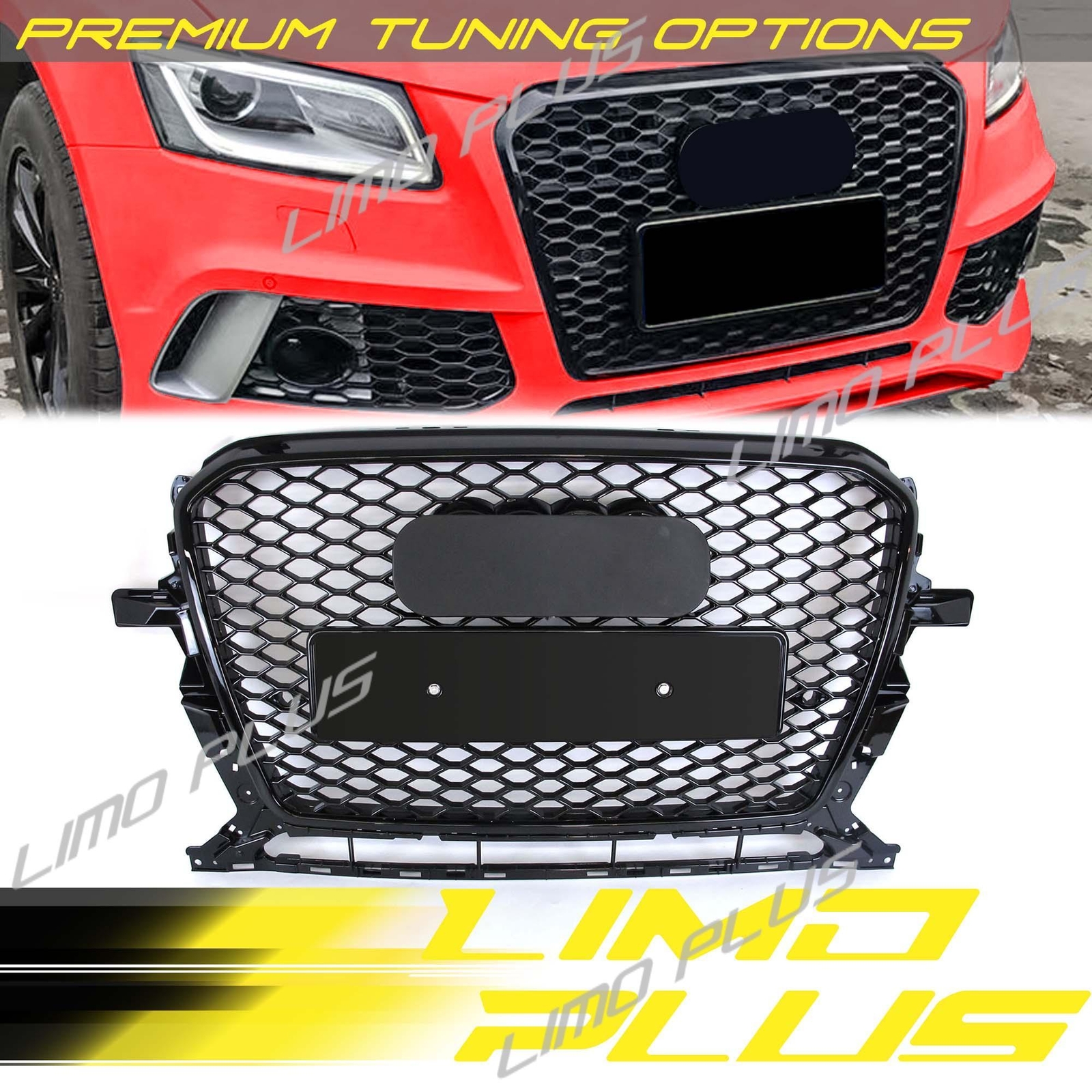 RSQ5 Style Glossy Black Front Grille Grill For Audi Q5 2013-2017 Non S ...