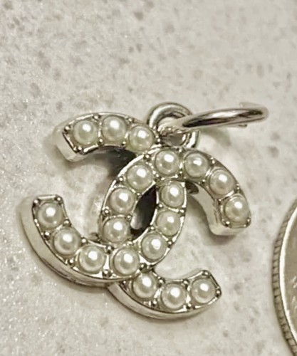 Pearl Button Silver Zipper Pull Connector 14mm Chanel Small | eBay