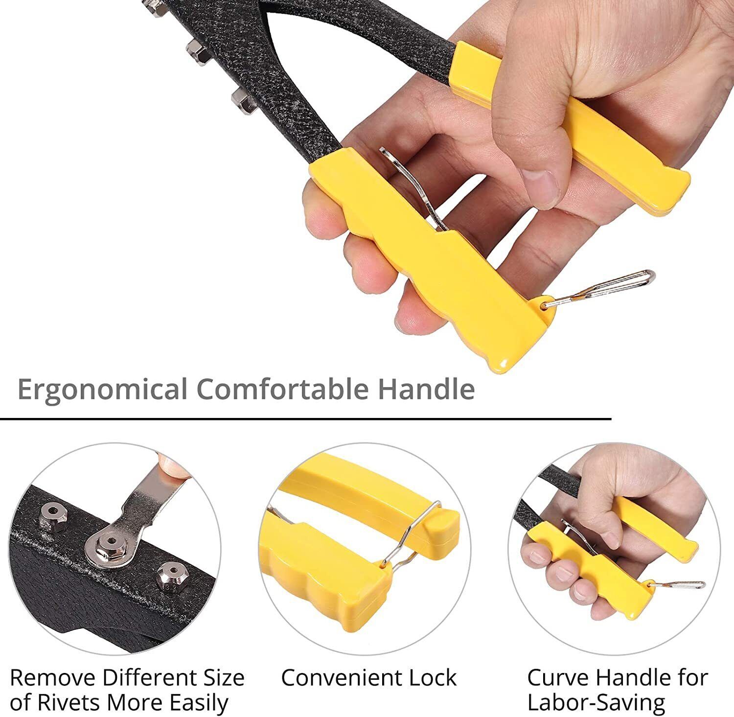 Heavy Duty Hand Pop Rivet Gun Tool Kit + 400PCS Assorted Rivets + 4 Nozzle Head | eBay UK