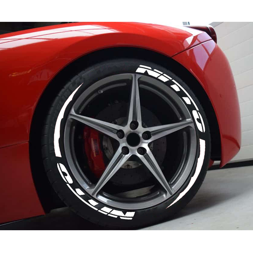 NITTO Permanent Tire Lettering Sticker 1.06'' 14''-22'' White NITTO 8 ...