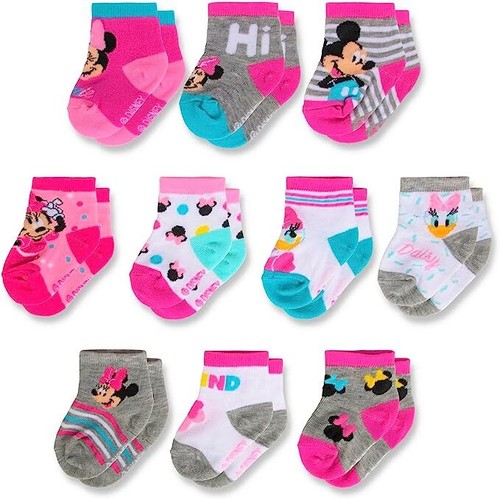 Disney Minnie Mouse 12 Pair Socks Set, Baby Girls Ages 0-24 Months | eBay