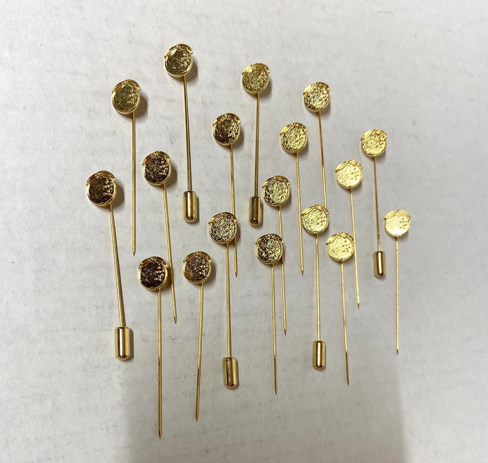 Vintage Gold Tone Stick/Hat /Lapel Pin Lot Of 18 pieces-Fruit, Berry ...