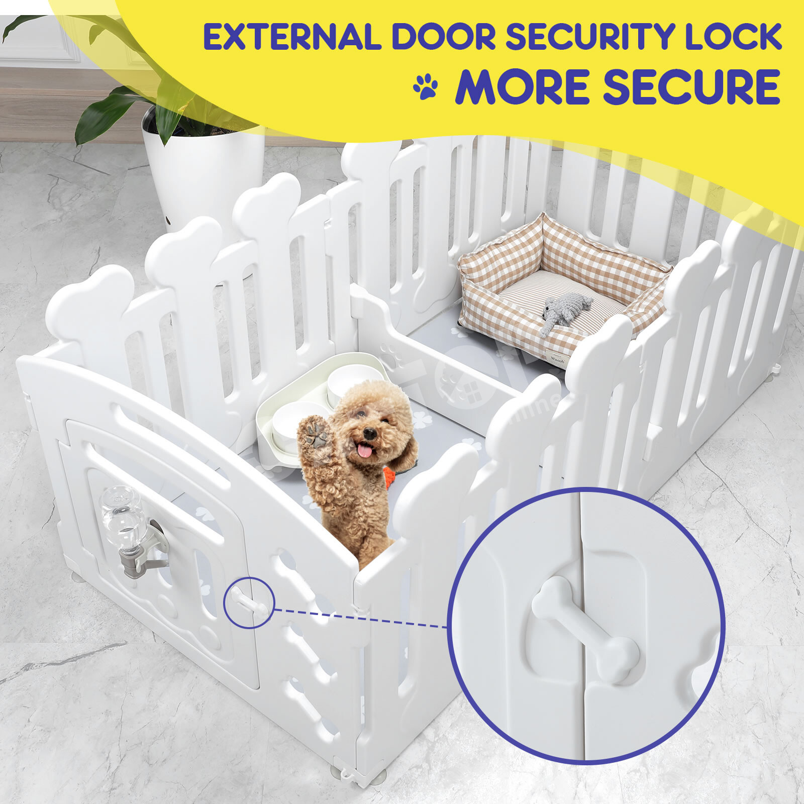 Dog Pet Cat Whelping Box Kennel Enclosure Cage Fence Safety Gate ...
