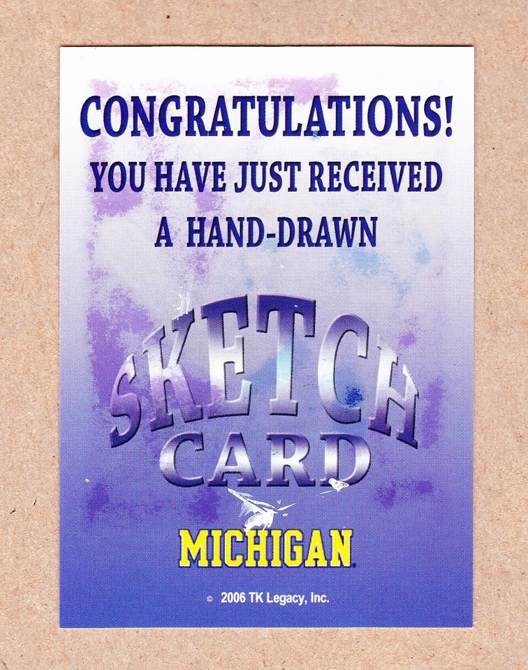 Rick Leach signed 2006 Michigan Wolverines TK Legacy sketch card 19/30 ...