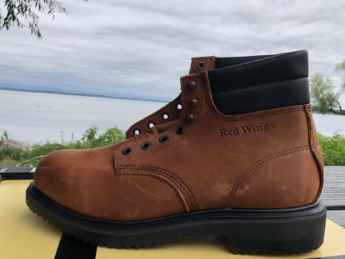 Red Wing 4450 Brown Leather Steel Toe Ankle Boots ANSI Z41 PT91 Men 8 1 ...