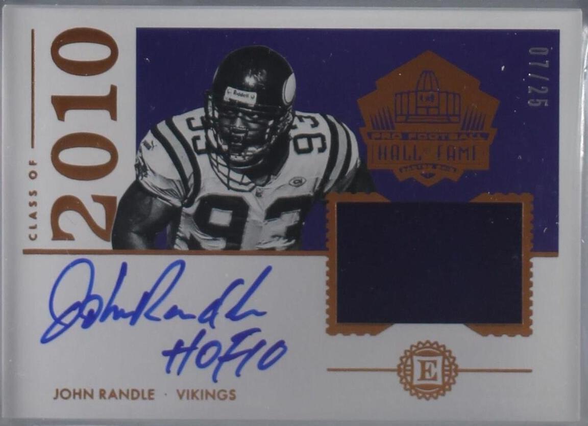 2018 Panini Encased - Hof Material Signatures John Randle #HOF-JR /25 ...