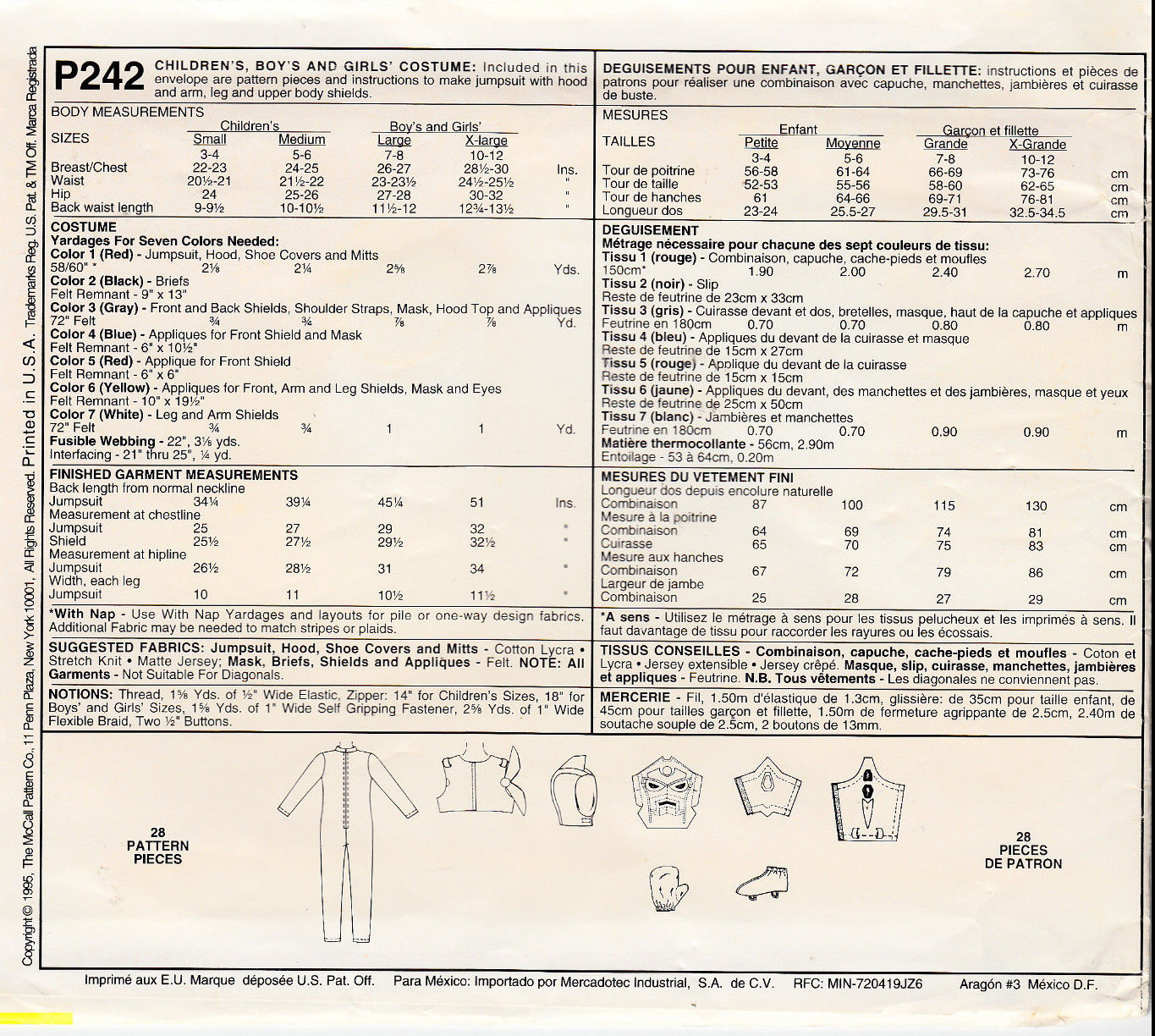 McCalls 7857 Samurai Syber Squad Costume Jumpsuit Halloween Sewing ...