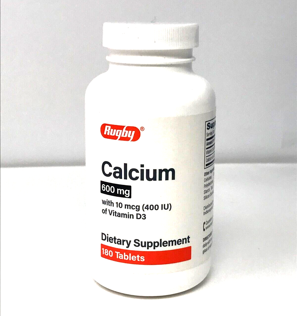 Rugby Calcium 600 mg with 10mcg (400 IU) of Vitamin D3 (180 Tablets) | eBay
