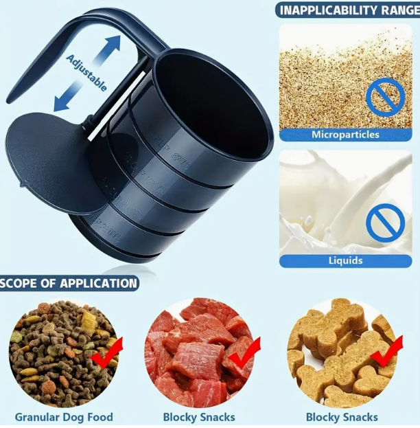 New Pets Food Scoop Cups Plastic 4 Capacity Cup w/ Measuring Lines Pet ...