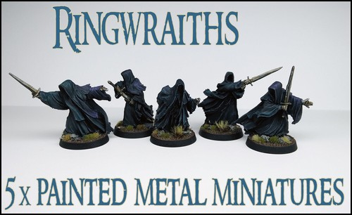 5 x Painted Metal Ringwraiths - Nazgul Miniatures - GW LOTR MESBG | eBay