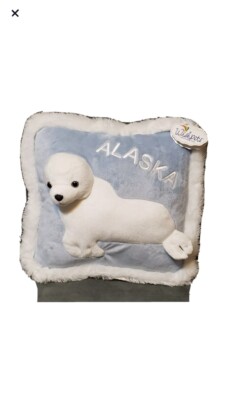 NWT Alaska Blue Pillow White Seal Wishpets 12" Plush Soft Toy Stuffed ...
