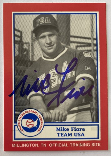 MIKE FIORE SIGNED IP 1990 UNITED STATES BASEBALL FEDERATION 1987 TEAM ...