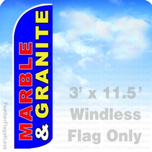 MARBLE GRANITE Windless Swooper Flag Feather Banner Sign 3'x11.5' bq | eBay