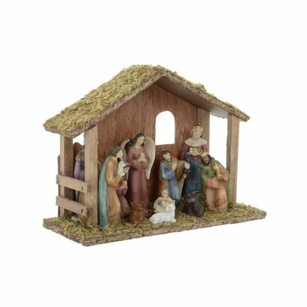 Traditional Wooden Nativity Scene Set Christmas Xmas Decoration for ...