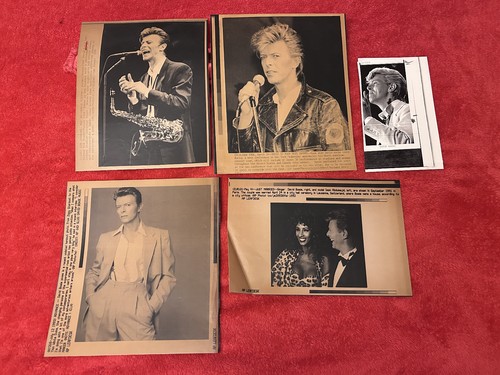 DAVID BOWIE five original wire service photos saxophone Sound+Vision ...