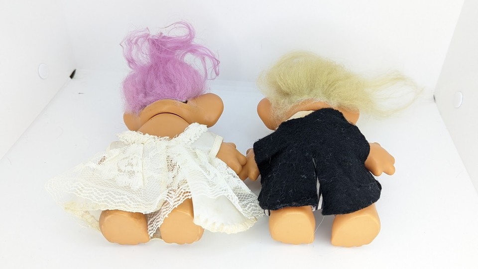 Vintage 1960's Wishnik TROLL DOLL 6" Uneeda Lot Bride and Groom | eBay