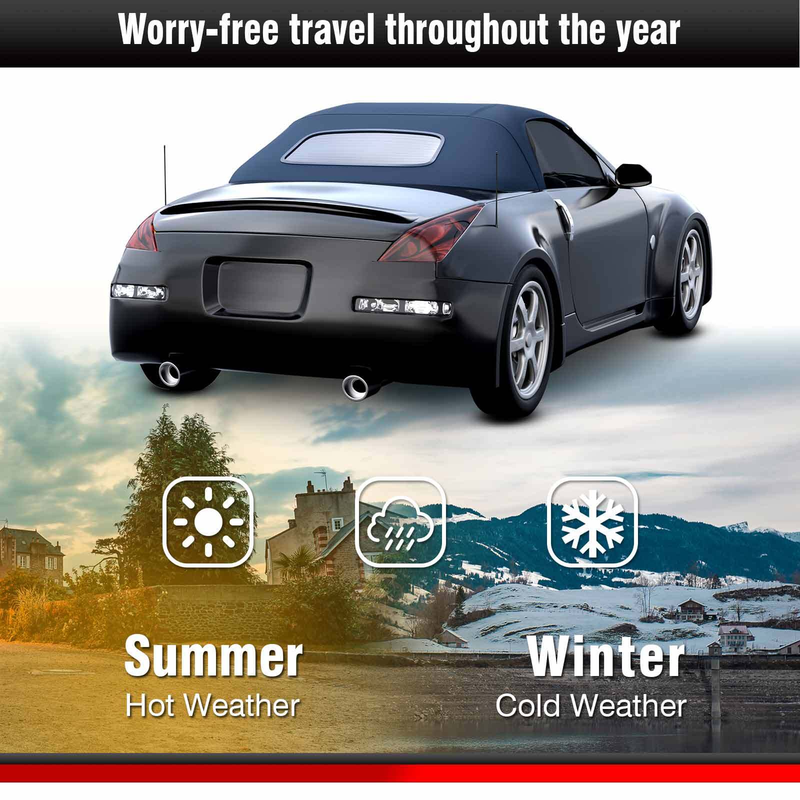 Blue Convertible Soft Top and Plastic Window for Nissan 350Z Z33 3.5L ...