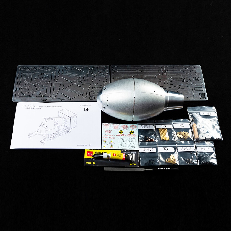 Atom Bomb Model Fat Man Little Boy Alloy DIY Kit 1/12 Scale Handmade ...