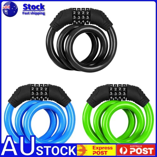 MTB Bicycle Colorful Steel Cable Coil Locks 4-Digit Code Bike ...