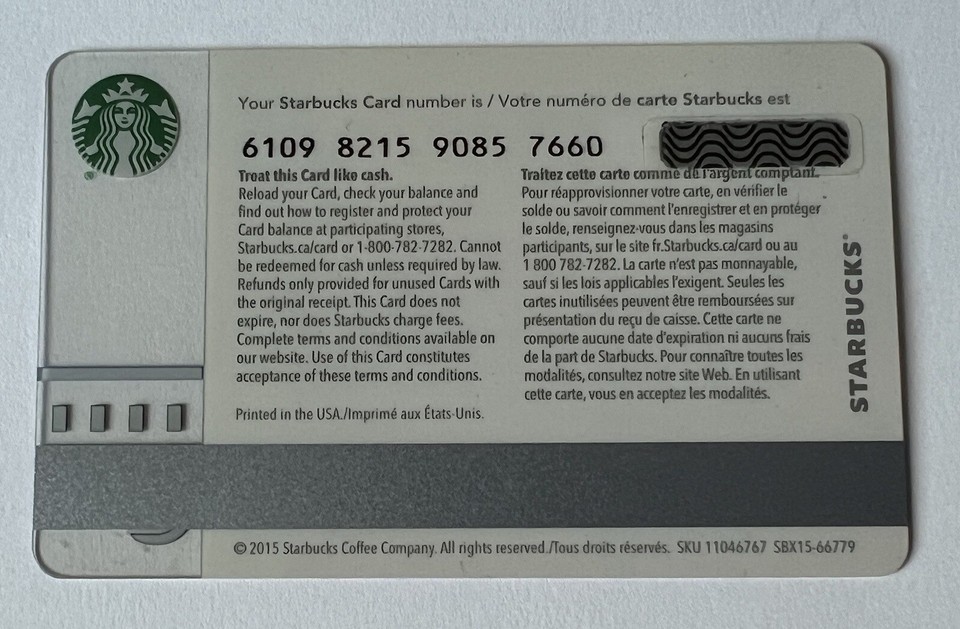 Starbucks 2015 Quebec Gift Card | eBay