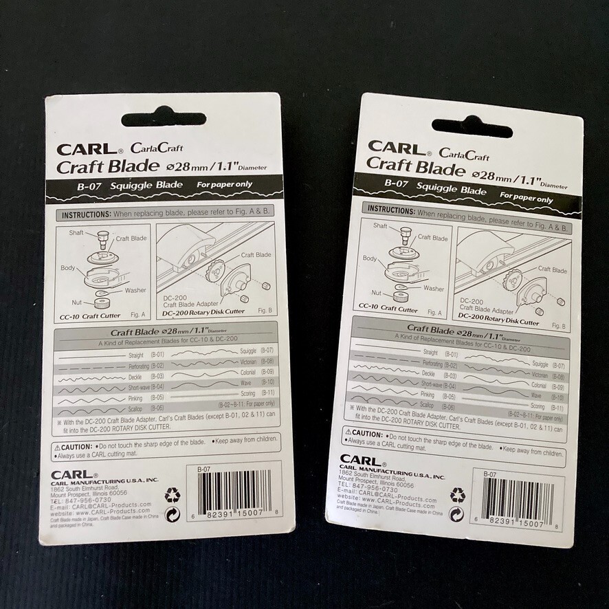 Lot 2 NIP CARL Decorative Replacement Craft Blades Squiggle B-07 New in ...
