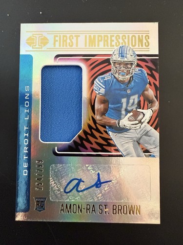 Amon-RA St. Brown Rookie Patch Auto /299 2021 Panini Illusions First ...