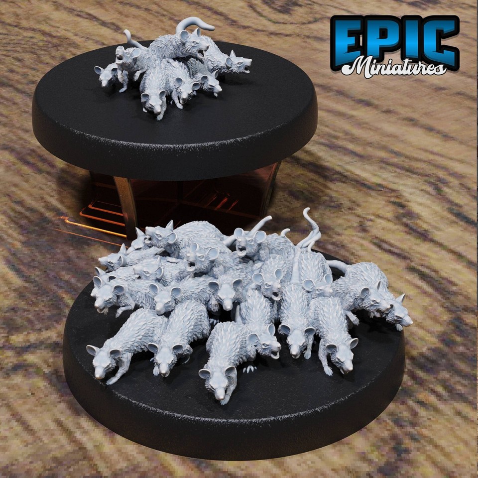 RAT SWARM - D&D Dungeons and Dragons Miniature Epic Miniatures 28mm ...