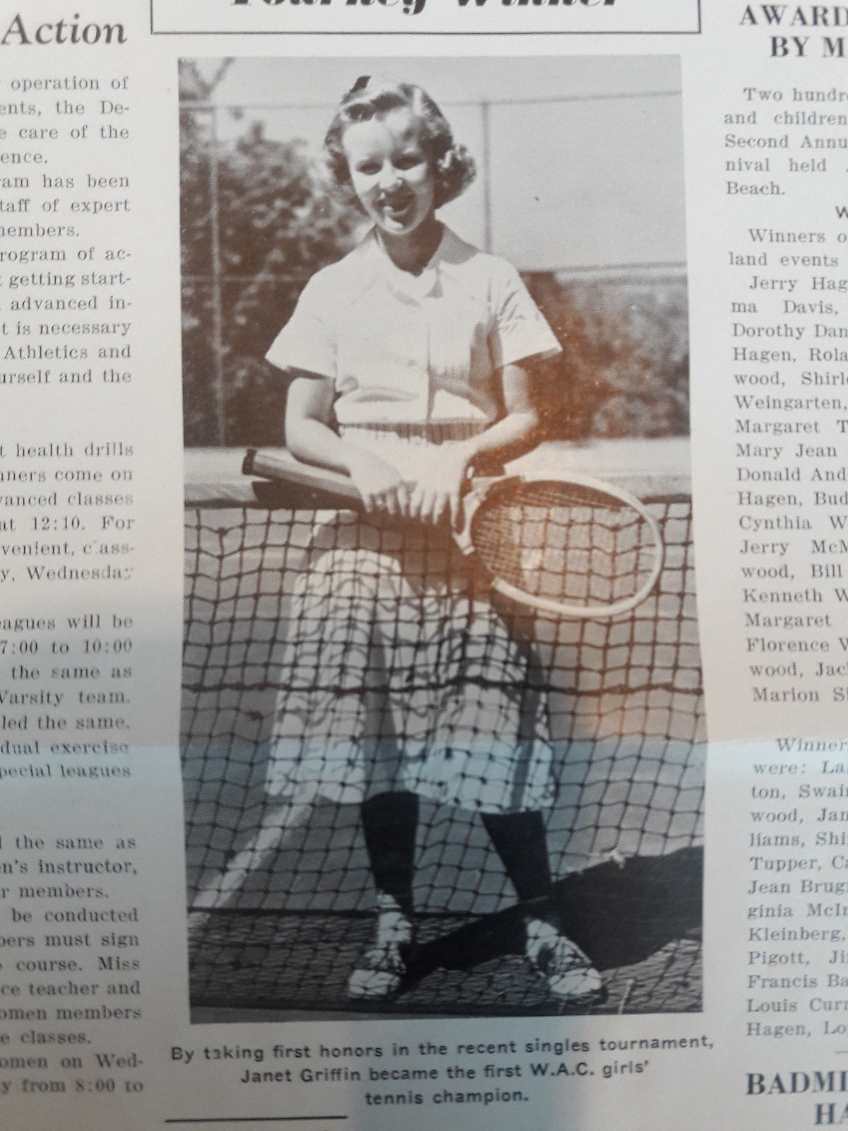 1938 WASHINGTON ATHLETIC CLUB SIGMUND SPAETH JANE DOUST JANET GRIFFIN ...