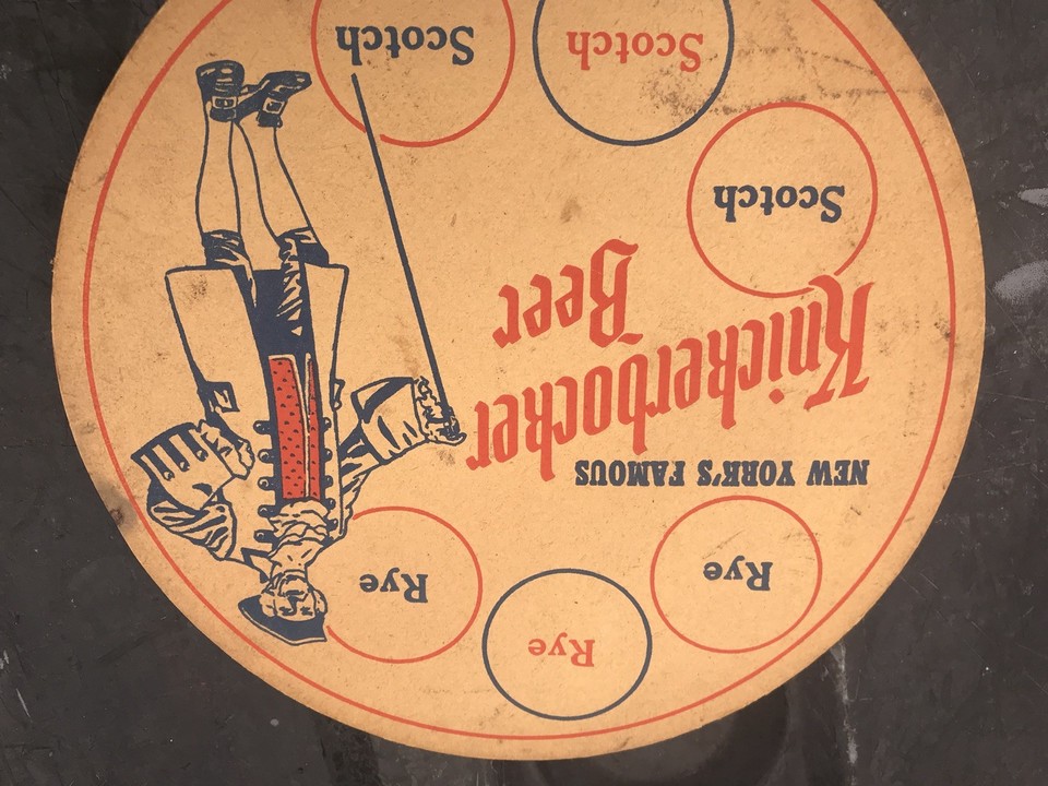 Vintage Large Cardboard Barware Advertising Beer Coaster Knickerbocker ...