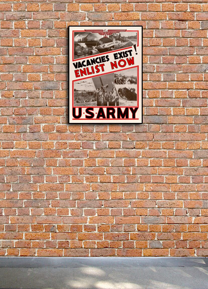 1940 “Enlist Now! U.S. Army” Vintage Style WW2 Recruiting Poster ...