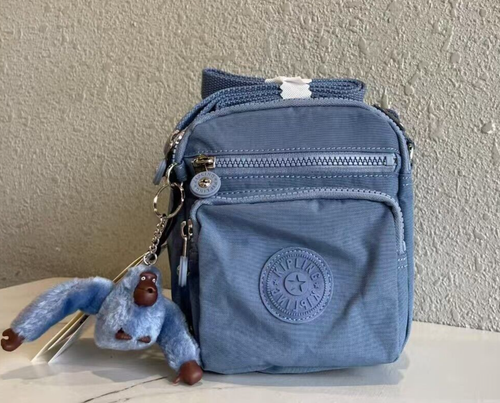KIPLING Classics Ron Crossbody Bag + monkey charm - BNWT HAZE BLUE ...