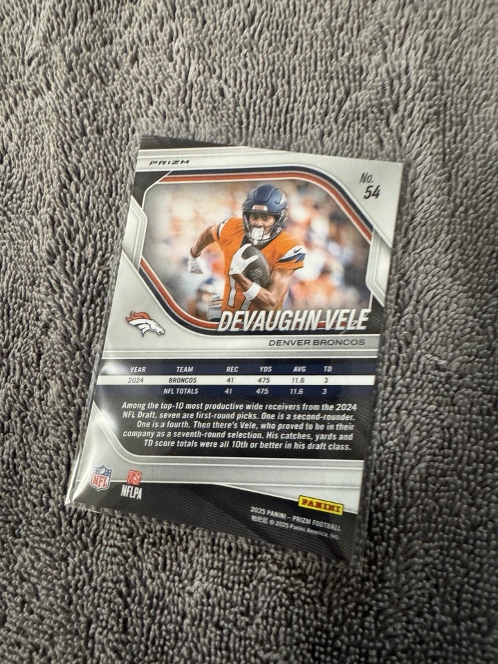 2025 Prizm Football Devaughn Vele Silver Prizm No.54 | eBay