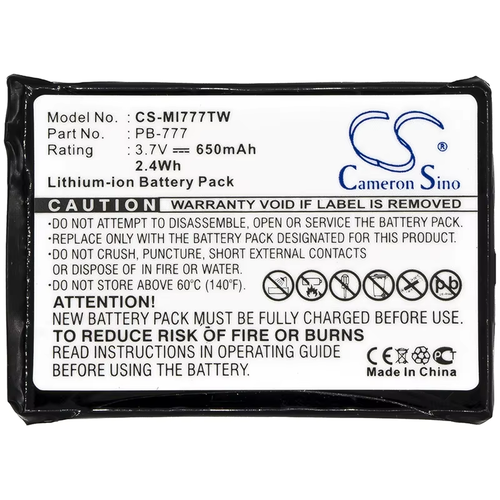 Cameronsino 650Mah Two-Way Radio Battery PB-777 for Midland 777, PMR446 ...