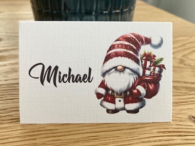 Gonk Santa Christmas place cards (large) 90mm x 60mm folded ...