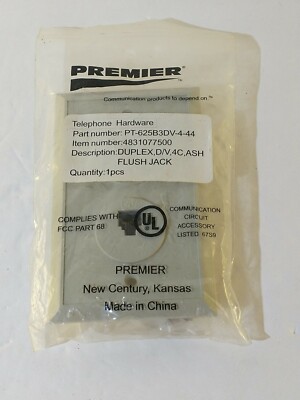 Premier Duplex Flush Jack Plate Data/Voice Pt-625B3DV-4-44 NIP | eBay