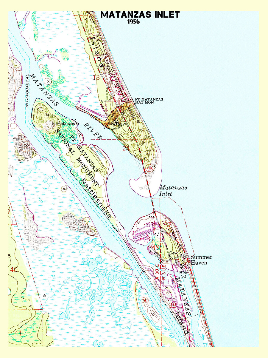 Matanzas Inlet Nautical Map